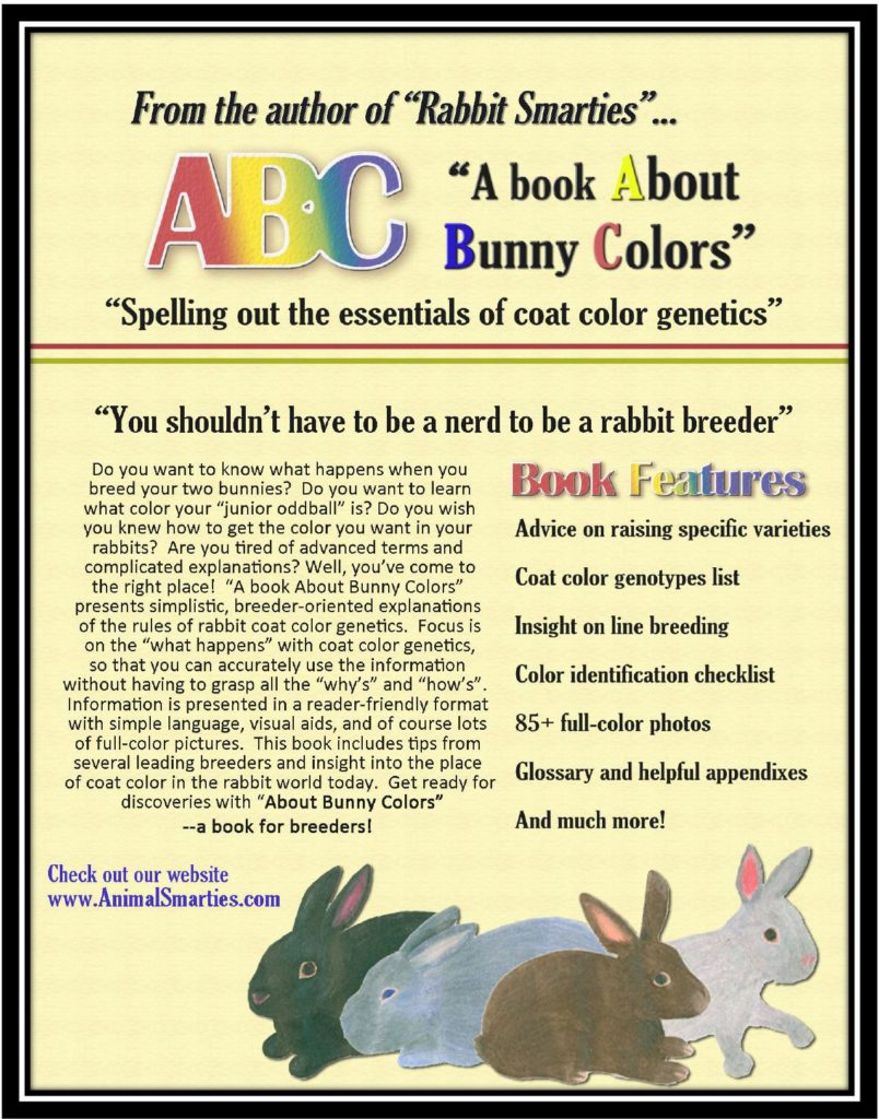 ABC About Bunny Colors: Rabbit Color Genetics Guide Book - Rabbit Smarties